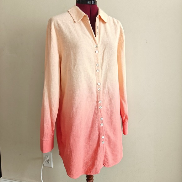 Soft Surroundings | Tops | Soft Surroundings Ombre Tunic Top Peach ...